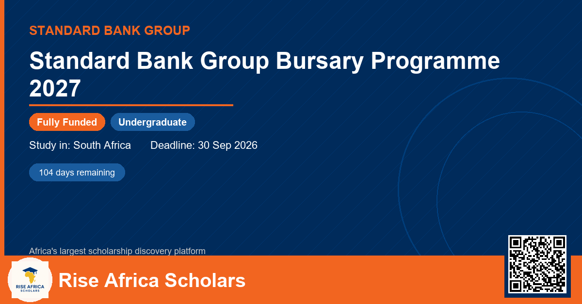 Standard Bank Group Bursary Programme 2027 - Rise Africa Scholars